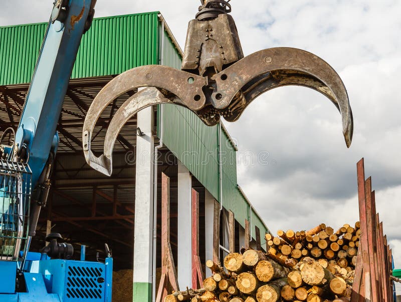 Industrial Log Loader at Lambermill Stock Photo - Image of construction ...
