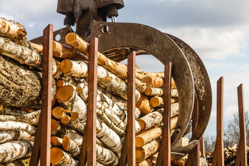 Industrial Log Loader at Lambermill Stock Image - Image of storage ...