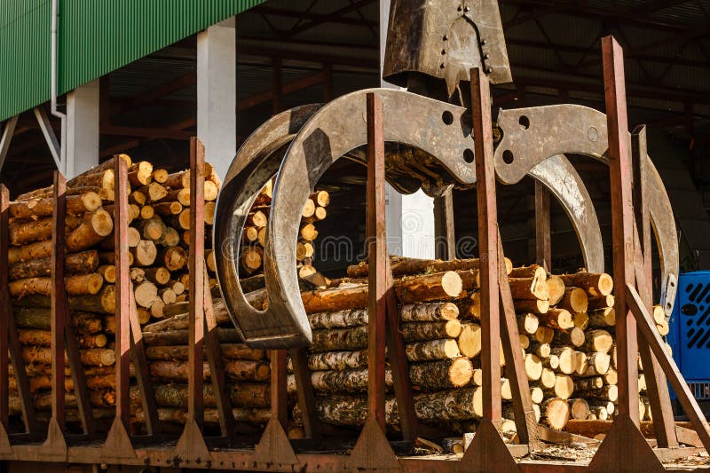 Industrial Log Loader at Lambermill Stock Image - Image of outdoor ...
