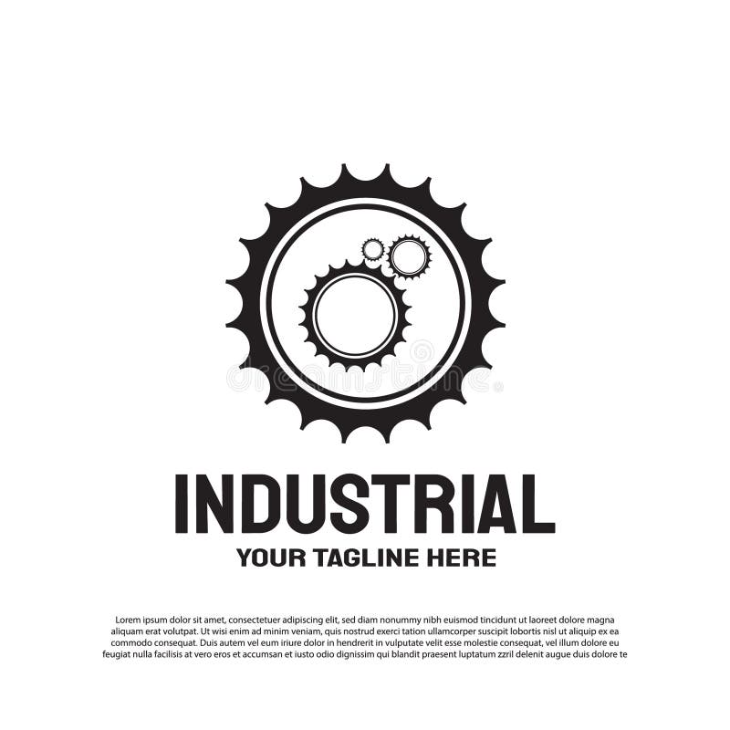 Industrial Logo with Gear Concept. Engineering and Mechanic Sign or ...