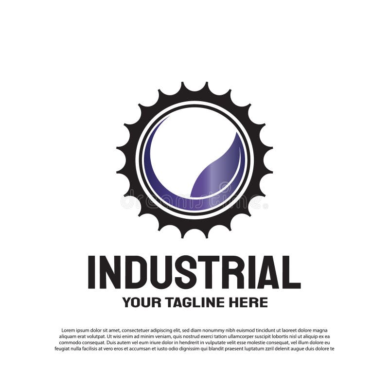 Industrial Logo with Gear Concept. Engineering and Mechanic Sign or ...