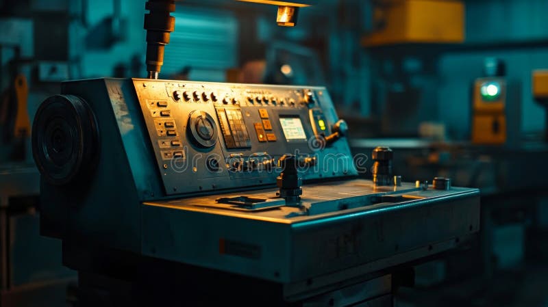 Industrial Machine Control Panel Close Up View Stock Illustration ...