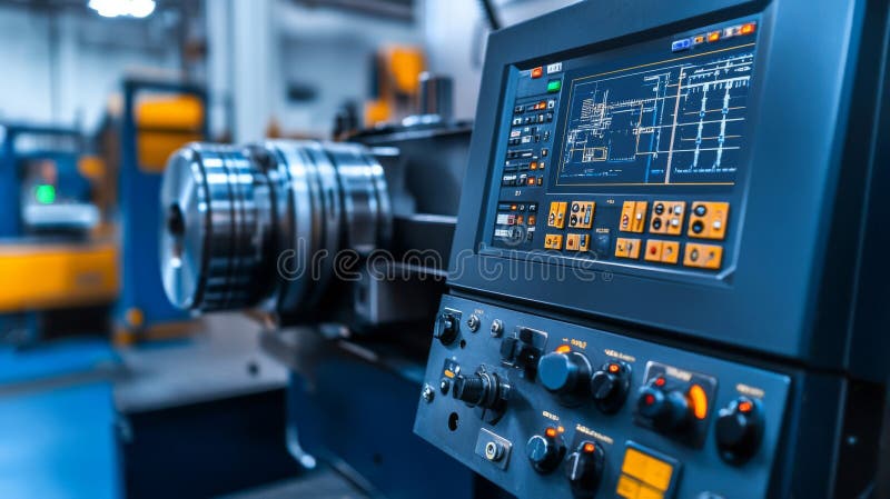 Industrial Machine Control Panel with Digital Display Stock ...