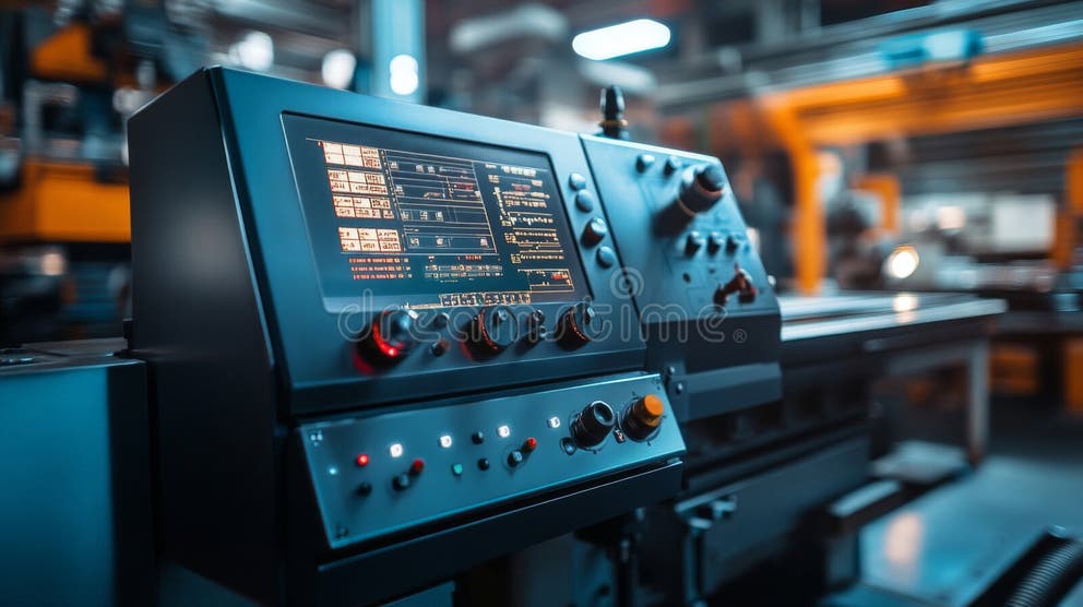 Industrial Machine Control Panel Displaying Data Stock Illustration ...