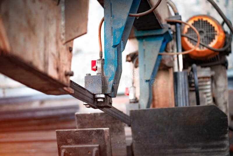 Industrial Machine for Cutting Metal. Hacksaw Blade Stock Photo - Image ...