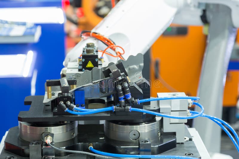 Industrial Machine and Factory Robot Arm Stock Photo - Image of ...