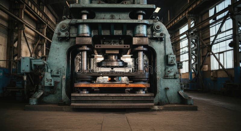 Industrial Machine in Factory Setting with Heavy Metal Components and ...