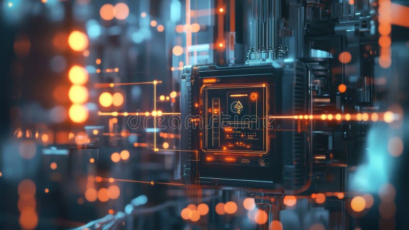 An Industrial Machine Fitted with a Compact 5G Router Surrounded by ...