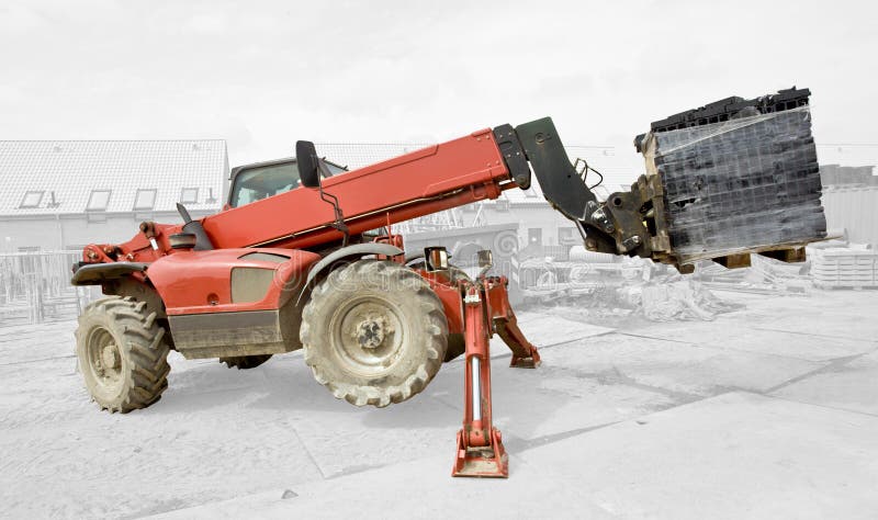 Industrial Machine Lifting - Isolated Stock Photo - Image of dirt, claw ...