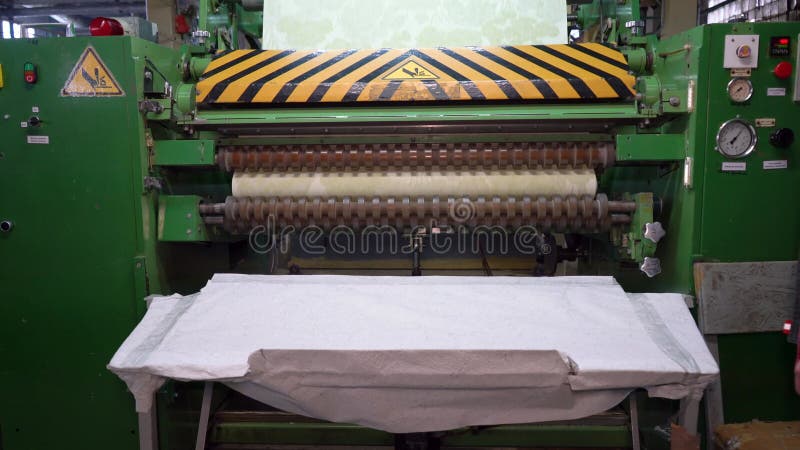 An Industrial Machine Makes Wallpaper. Stock Footage - Video of bright ...