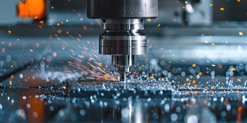 An Industrial Machine Operating with Sparks Flying, Showcasing ...