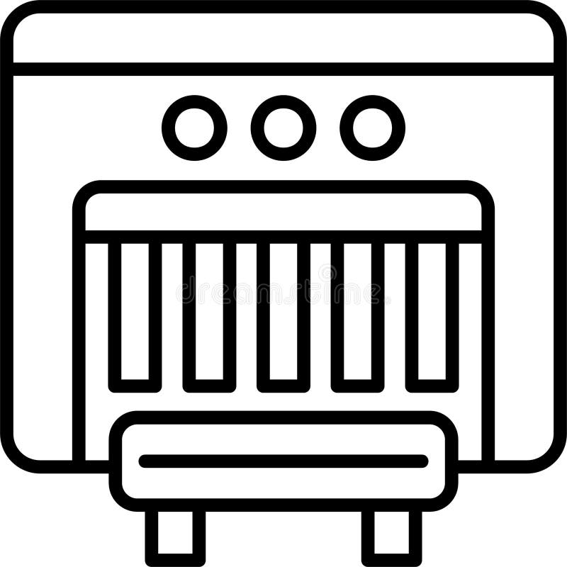 Industrial Machine Outline Vector Icon Stock Vector - Illustration of ...