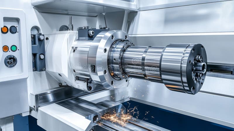 Industrial Machine Performing Precision Metalworking Operation Stock ...