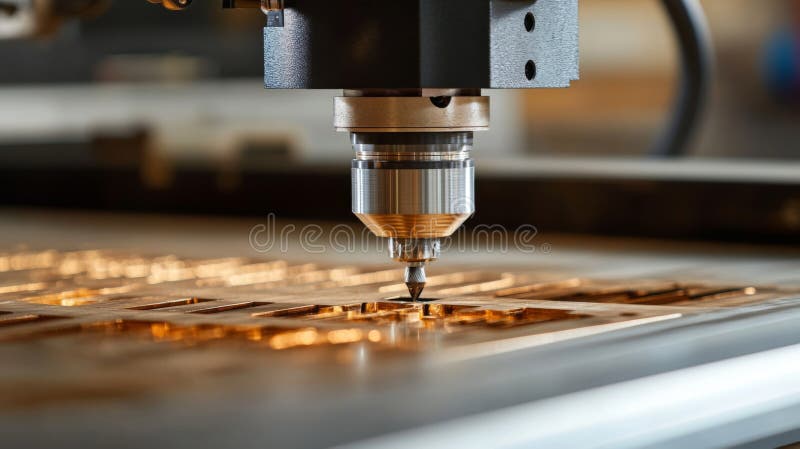 Industrial Machine Precisely Engraving a Metal Surface Stock ...