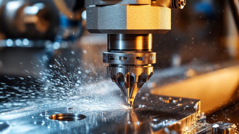 Industrial Machine Precision Cutting Metal Surface Stock Illustration ...