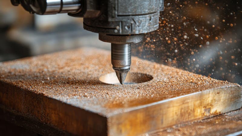 Industrial Machine Precision Drilling Wood Stock Illustration ...