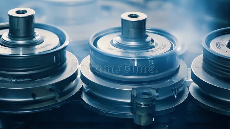 Industrial Machine Rotating Wheels Manufacturing Process Stock Video ...