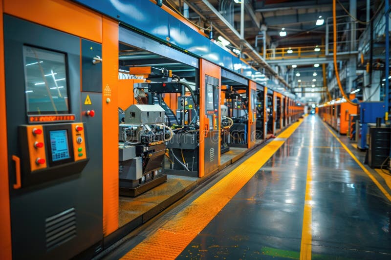 Industrial Machine Shop stock photo. Image of generated - 374875524