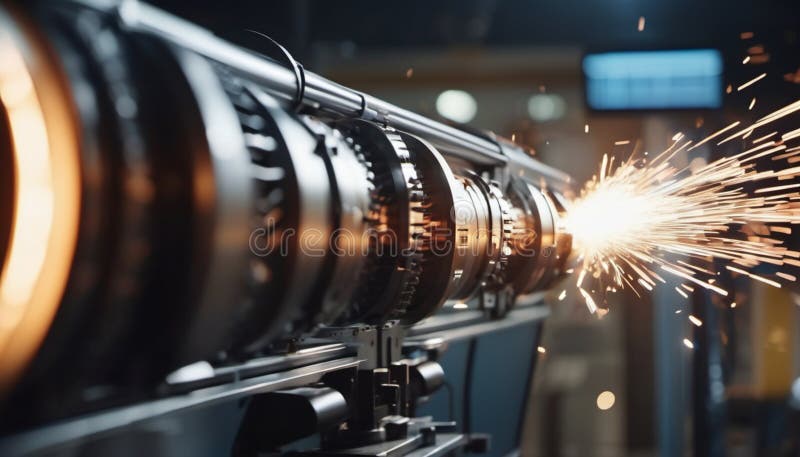 Industrial Machine and Sparks Stock Illustration - Illustration of ...