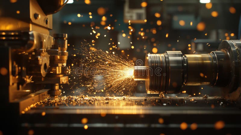 Industrial Machine Sparks Metalworking Production Process Stock ...