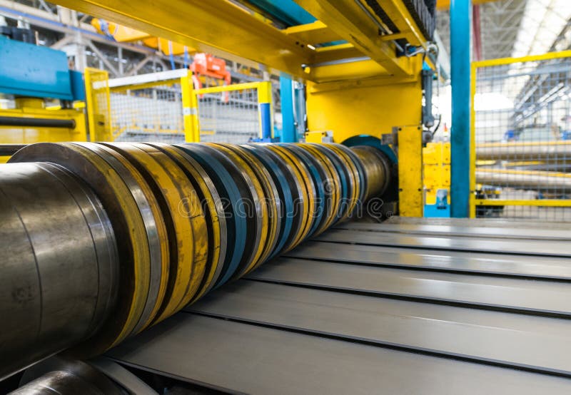 Industrial Machine for Steel Coils Cut Stock Photo - Image of ...