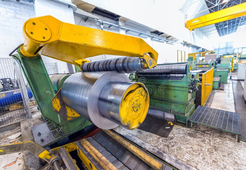 Industrial Machine for Steel Coils Cut Stock Image - Image of coil ...
