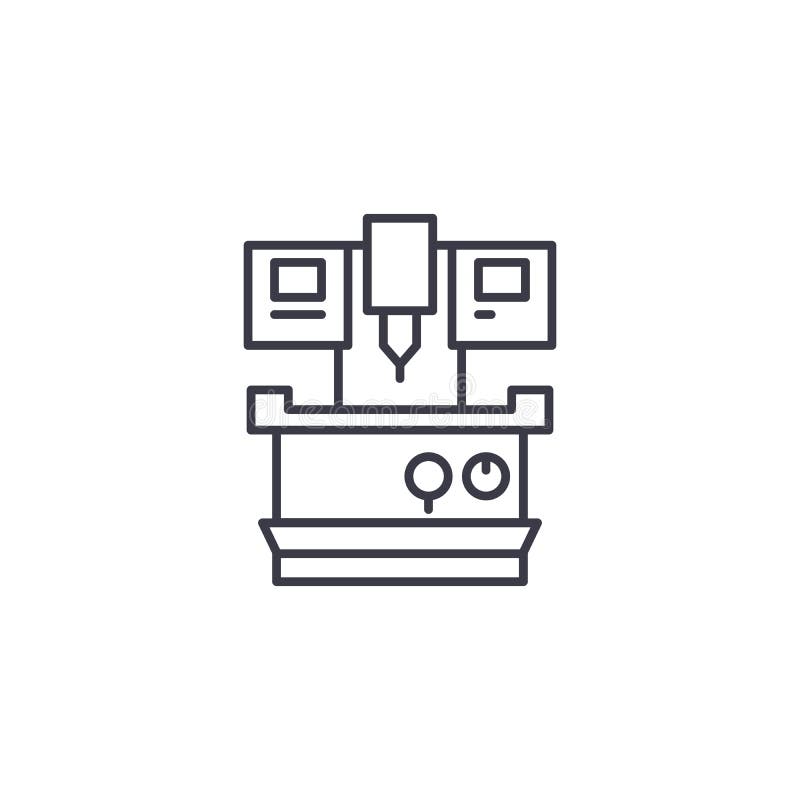 Industrial Machine Tool Linear Icon Concept. Industrial Machine Tool ...