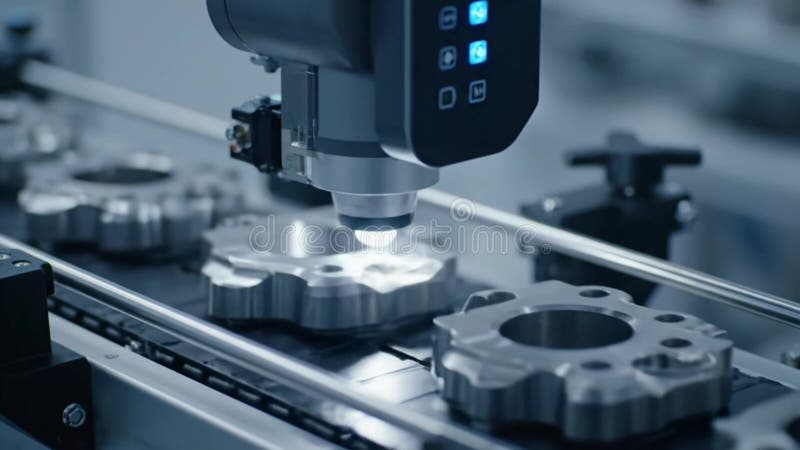 Industrial Machine Vision System Scanning Mechanical Parts Stock Video ...