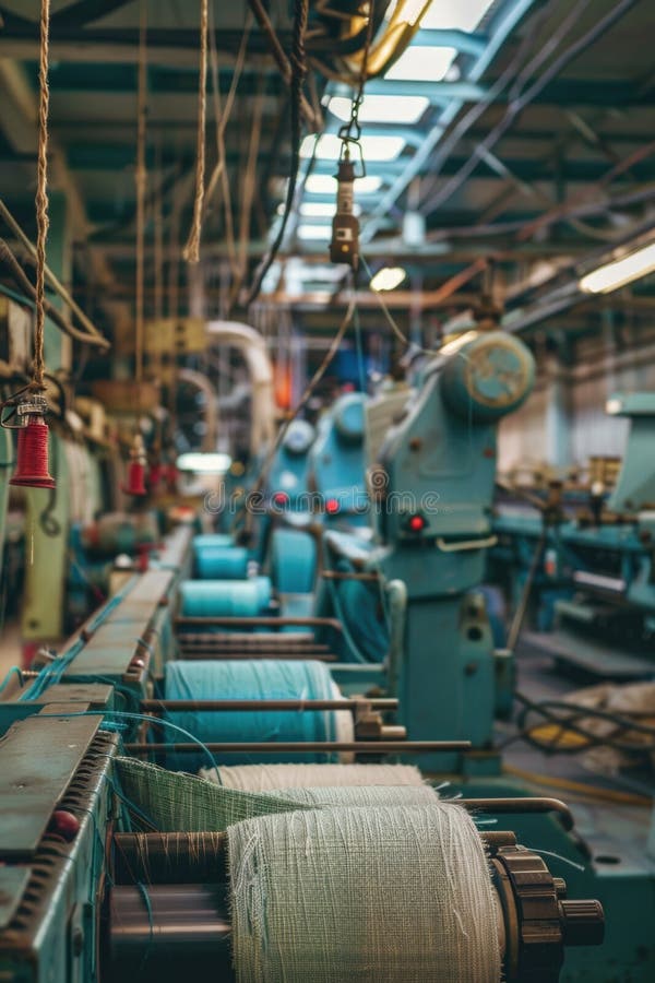 Industrial Machine Working in a Factory, Suitable for Manufacturing ...