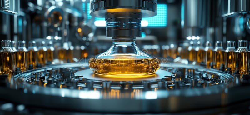 Industrial Machinery Bottling Process with Intricately Designed High ...