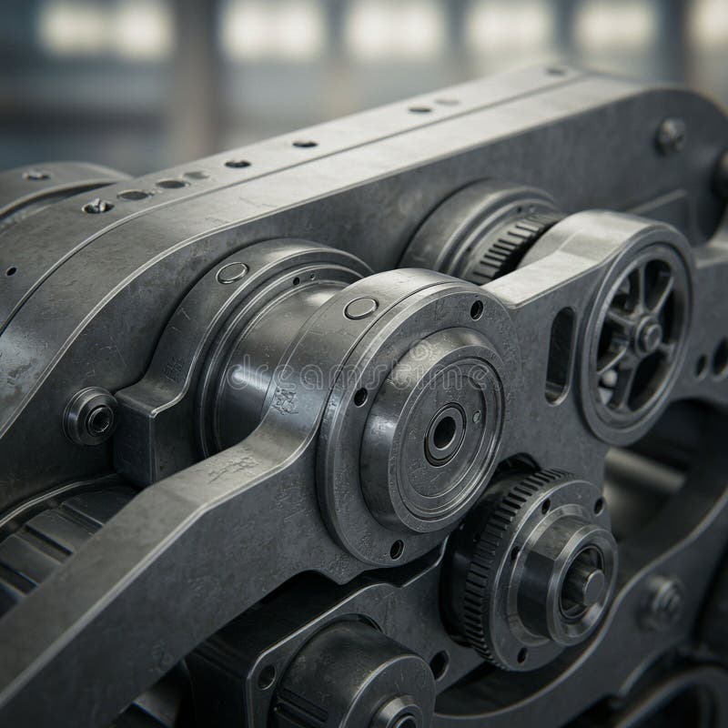 Industrial Machinery Component with Intricate Gear and Pulley System ...