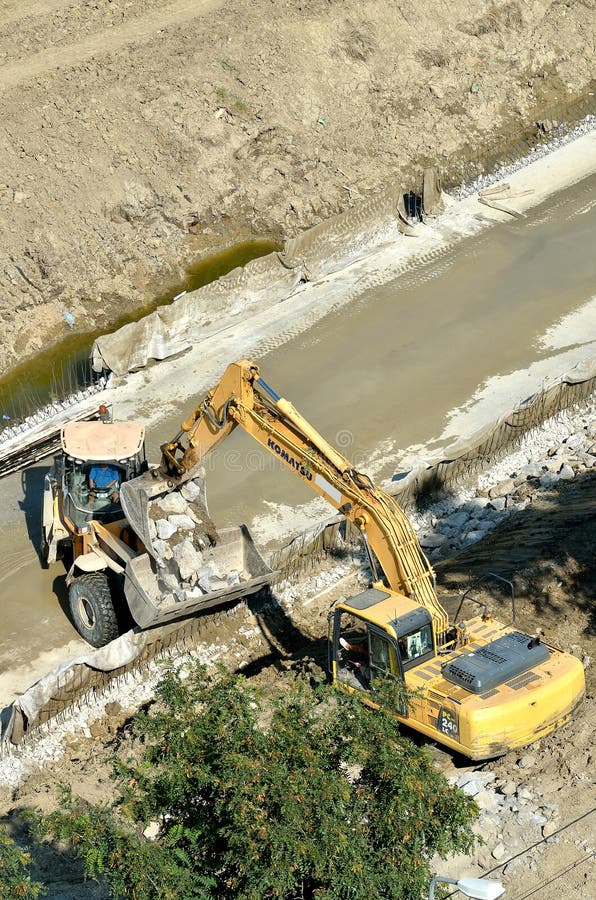 Industrial Machinery on Construction Site Editorial Photo - Image of ...