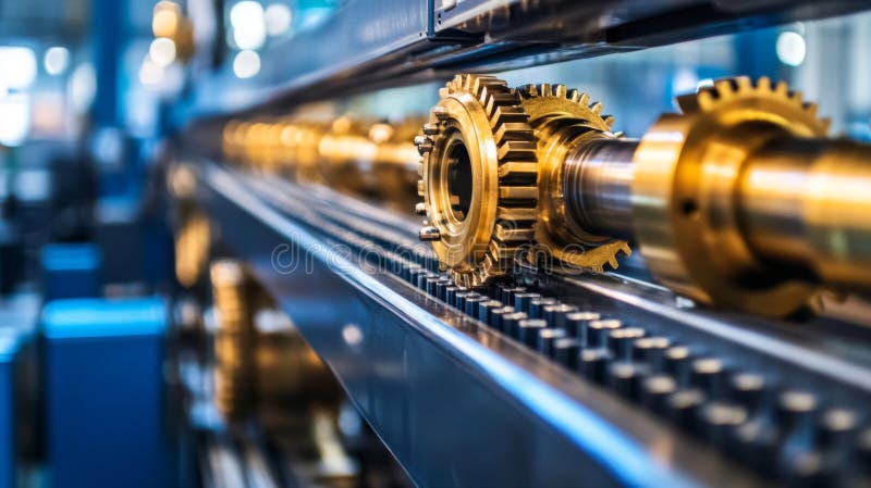 Industrial Machinery Gears Precision Manufacturing Process Stock ...