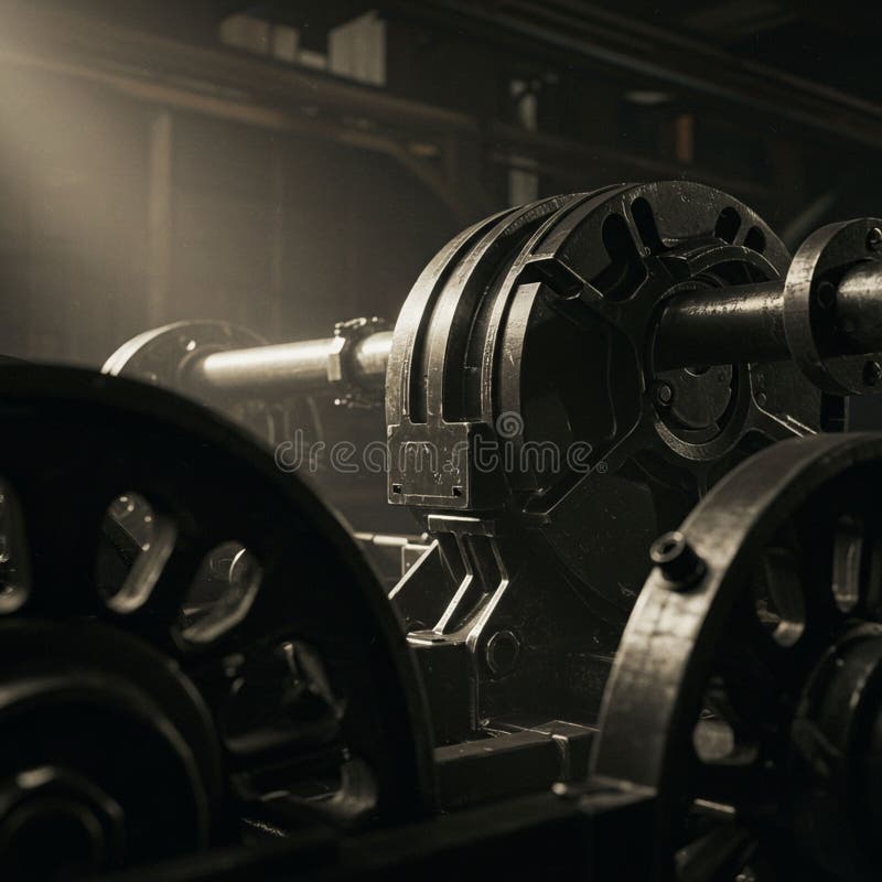 Industrial Machinery with Metallic Components and Gears, Likely Part of ...