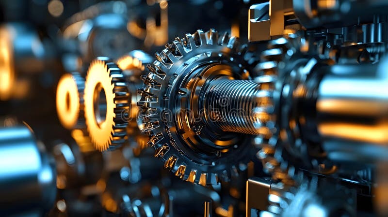 Industrial Machinery Operation Factory Close-up Mechanical Environment ...