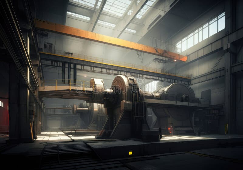 Industrial Machinery in a Spacious Factory Setting with Dramatic ...