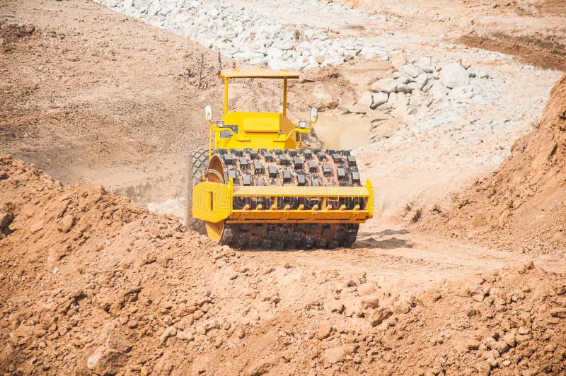 Industrial Machinery at Working Construction Building Site Stock Photo ...