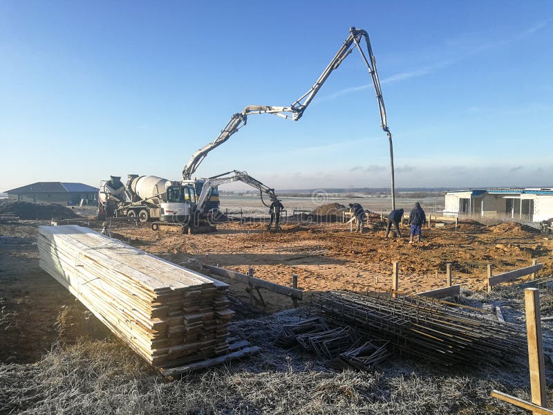 Industrial Machines in the Construction Site Stock Image - Image of ...