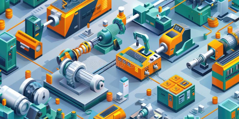 Industrial Machines in Room Stock Photo - Image of equipment, metal ...