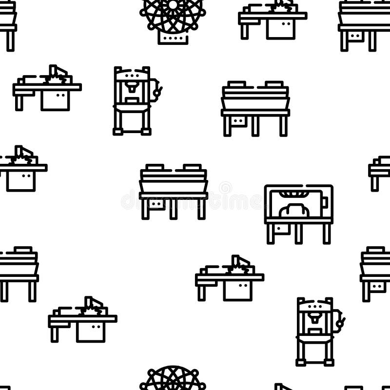 Industrial Machines Vector Seamless Pattern Stock Vector - Illustration ...