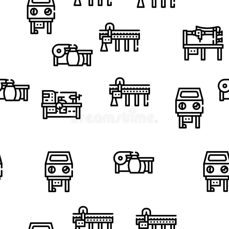 Industrial Machines Vector Seamless Pattern Stock Vector - Illustration ...
