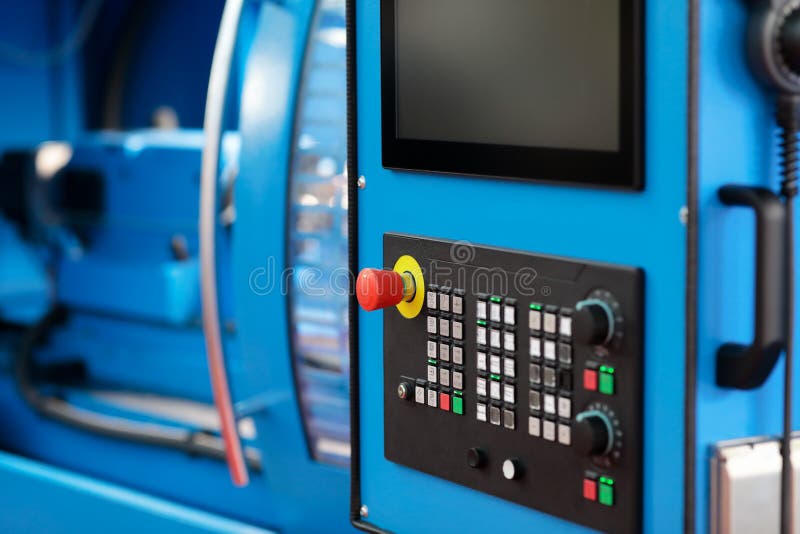 Industrial Machining Center with CNC Control Panel Stock Image - Image ...