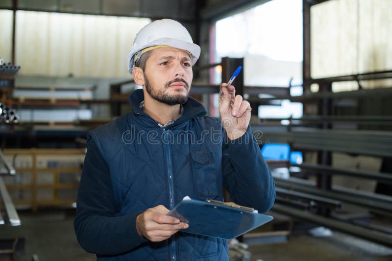 Industrial Manager in Factory Stock Photo - Image of industrial, upkeep ...