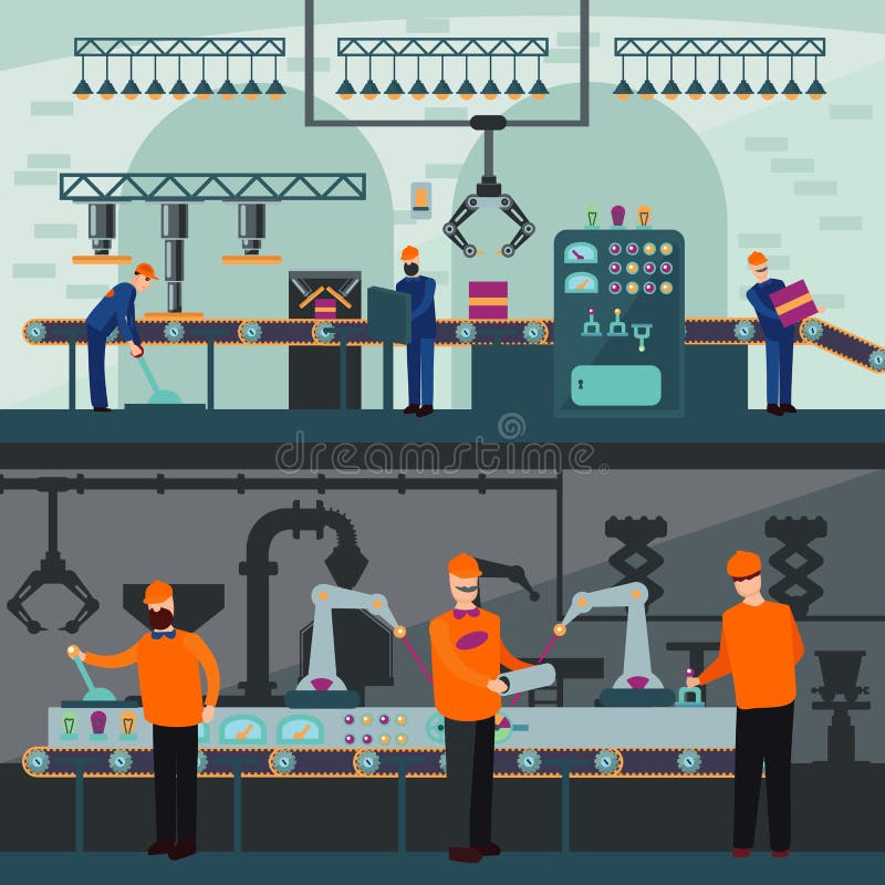 Industrial Manufacturing Conveyor Line With Packaging Equipment And ...