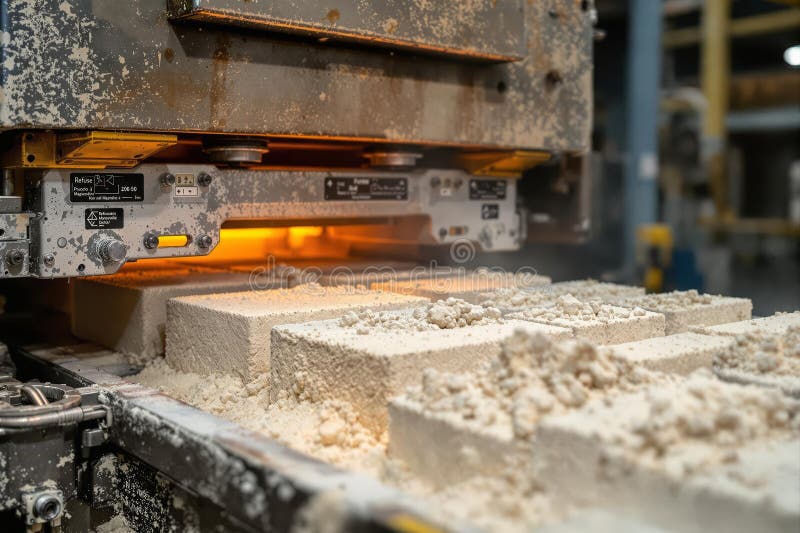 Machine Heating and Shaping Material Blocks in Factory, Generative Ai ...
