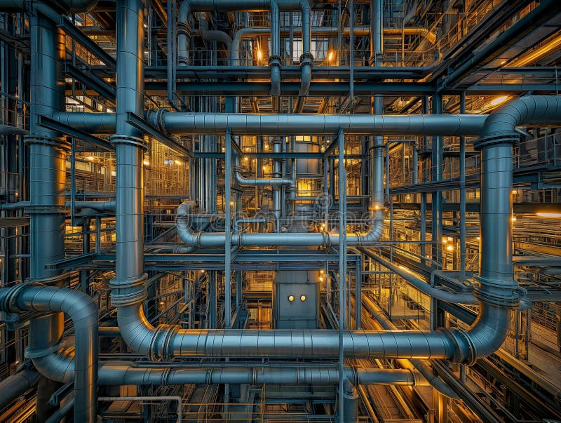 Industrial Maze of Pipes and Machinery Stock Photo - Image of industry ...
