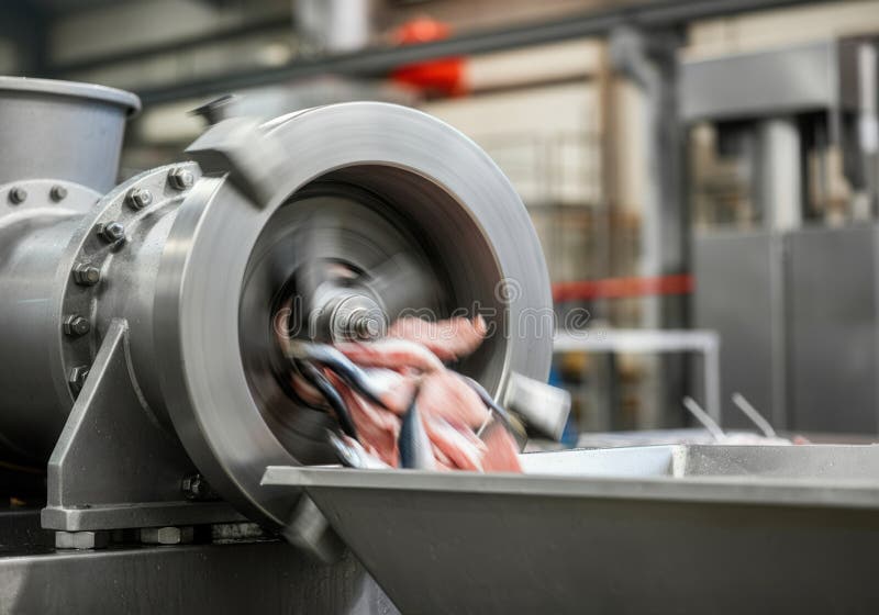 Industrial Meat Grinder Processing Fresh Modern Food Production ...