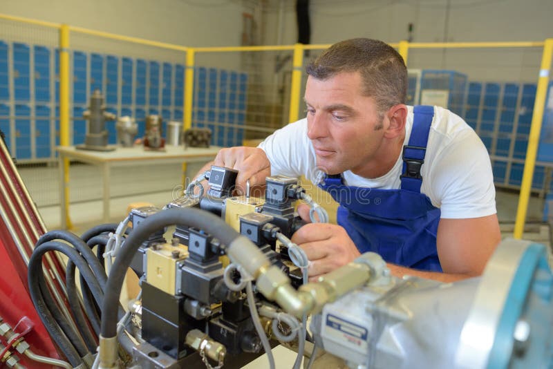 Industrial Mechanic Fixing Machine Stock Image - Image of precision ...