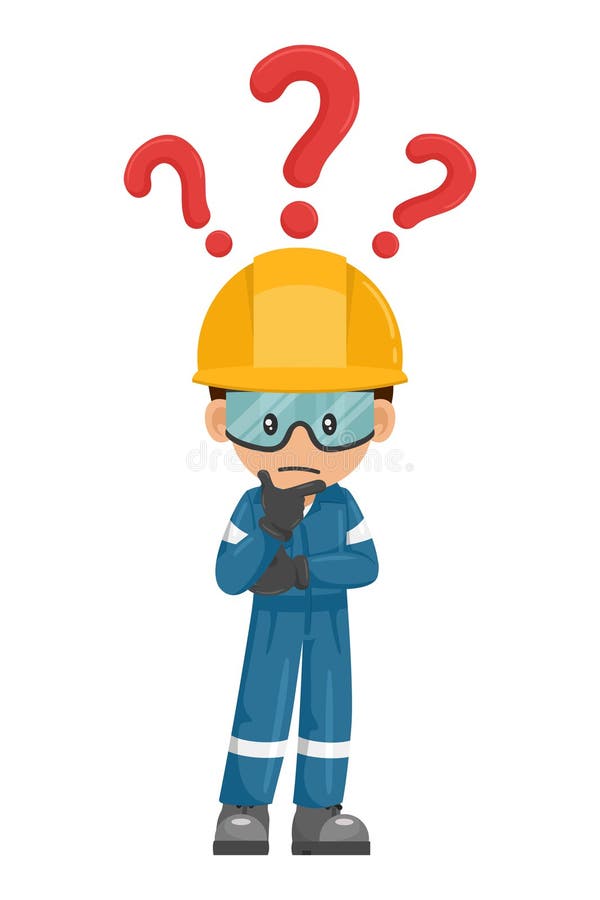 Industrial Mechanic Worker Worker Pensive and Expressing Doubt with ...