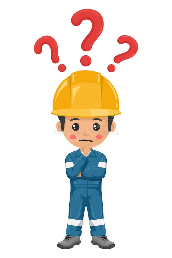 Industrial Mechanic Worker Worker Pensive and Expressing Doubt with ...